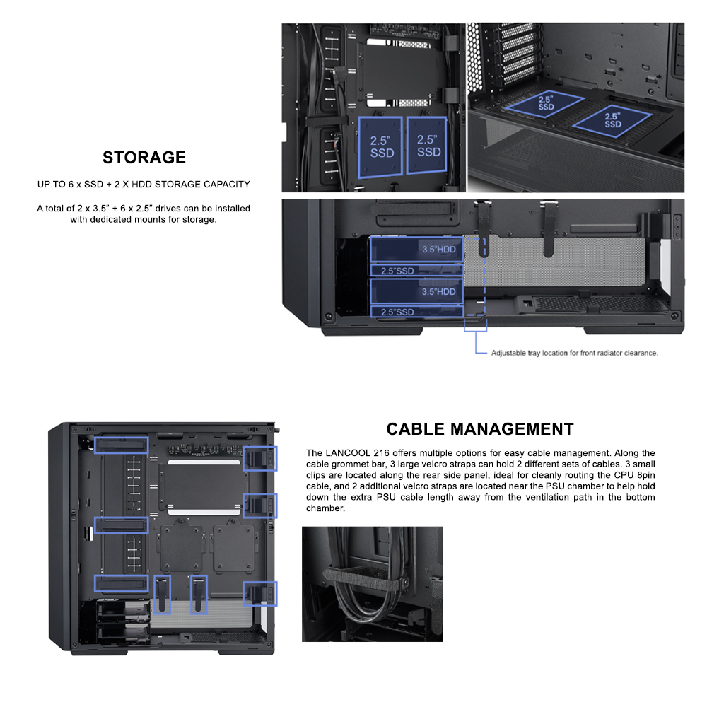 EasyPC| LianLi LanCool 216 pc case gaming| Tempered Glass| ATX Mid ...