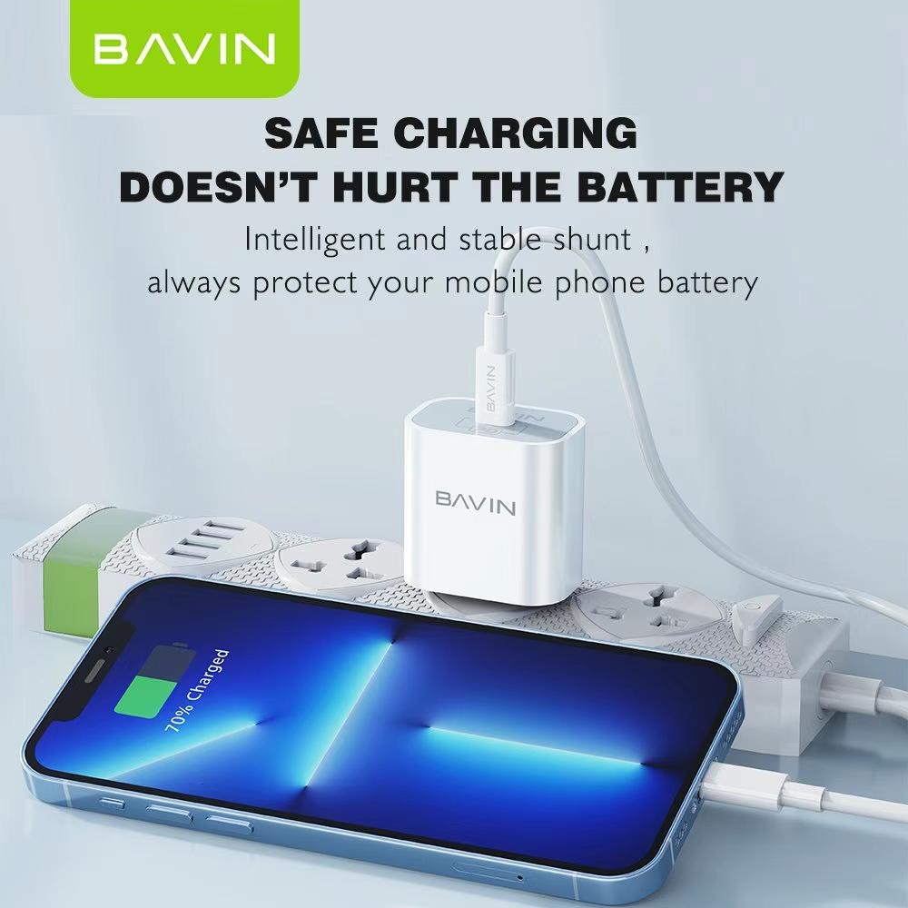 LMJ BAVIN PC850 20W PD Type-C Fast Charging Adapter Fireproof And Heat Resistant Universal ...