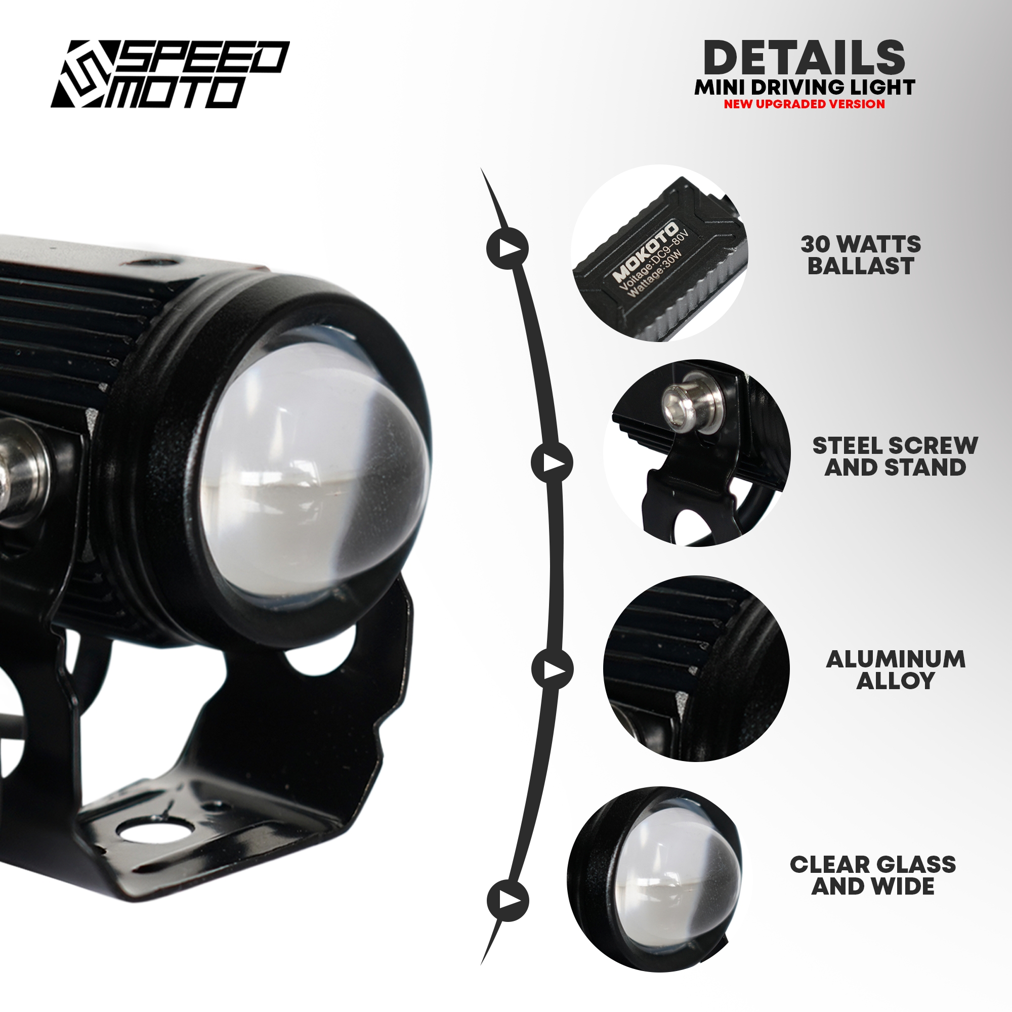 MOKOTO MINI DRIVING LIGHT V2 WHITE AND YELLOW 4WIRES HIGH-LOW BEAM 12V ...