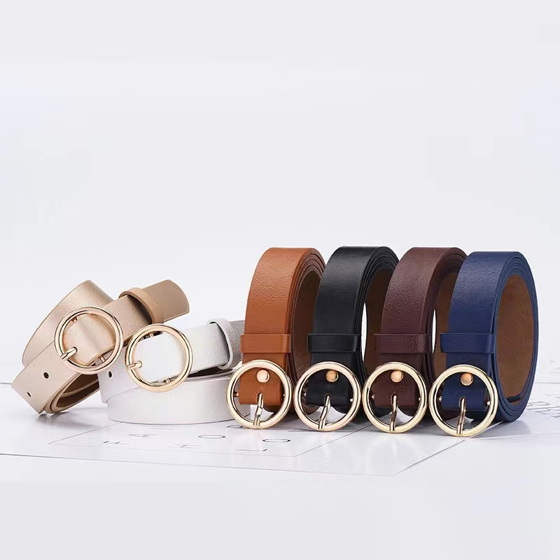 Toras Women Vintage Belts Metal Boho Leather Round Buckle Waist Belt ...