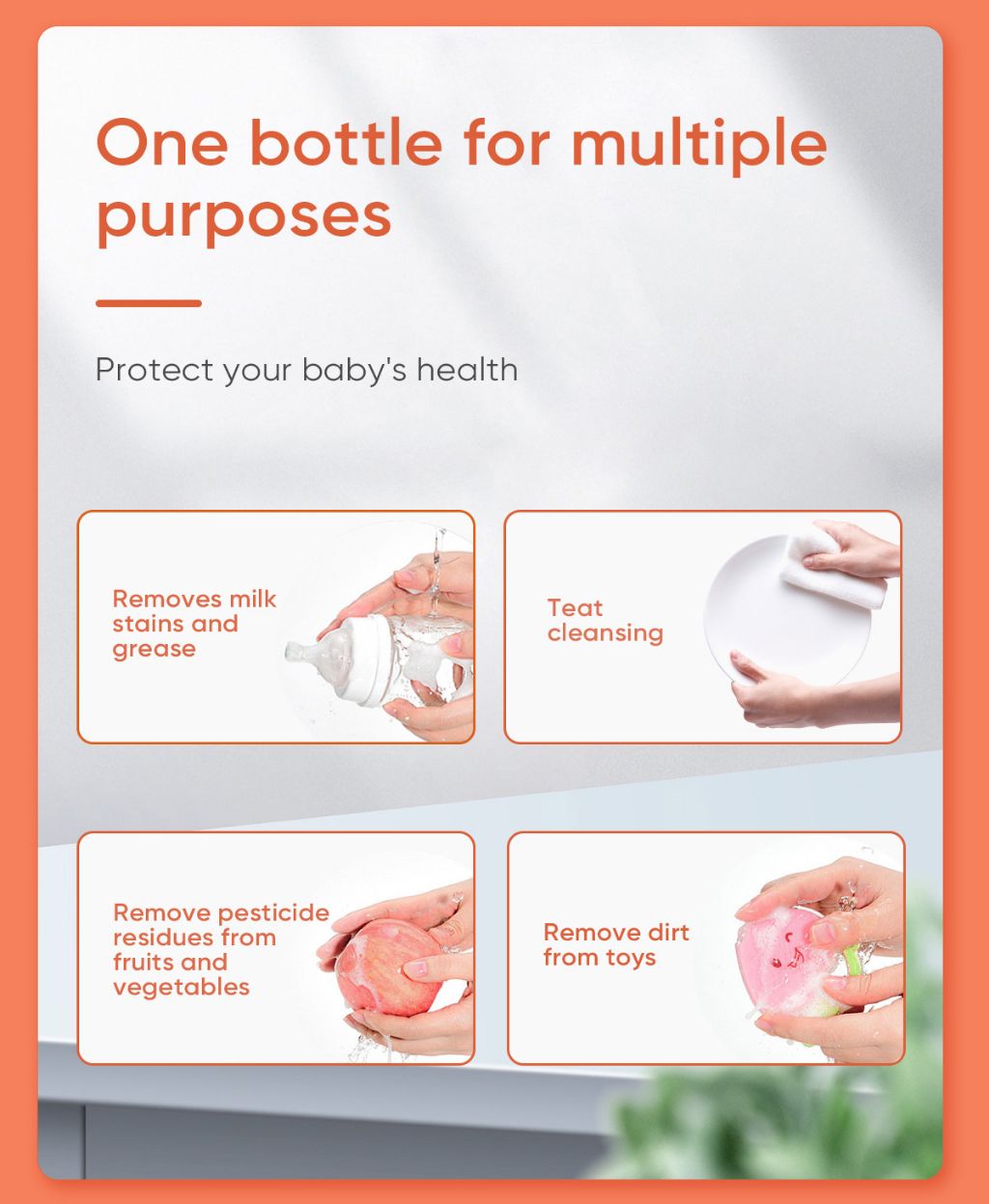 Yoboo Plant Extract Foaming Soap for Baby Bottles & Vegetables 450 ML ...