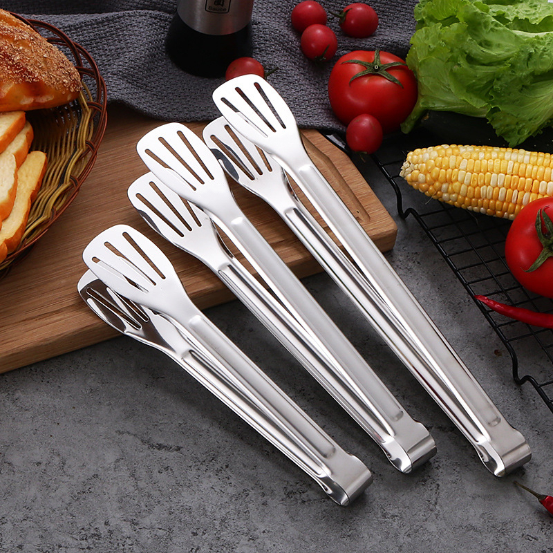 Nipiin Food Tongs 304 Stainless Steel Bread Tong Steak Tong Frying ...