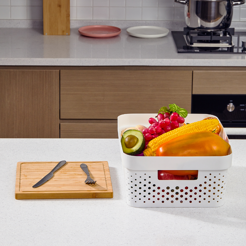 Deli Vusign 5/12/20L Storage Basket Organizer Box With Lid Kitchen ...