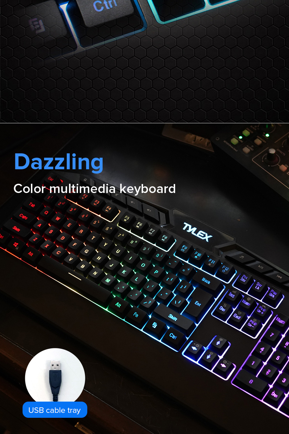TYLEX X-Z55 Multimedia RGB Gaming Backlit Keyboard | Shopee Philippines