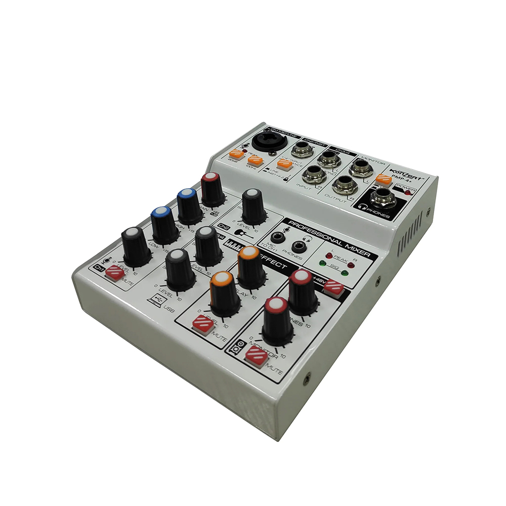 Konzert PMP-4+ 4-Channel Portable Audio Mixer with Mic/Line/Instrument ...