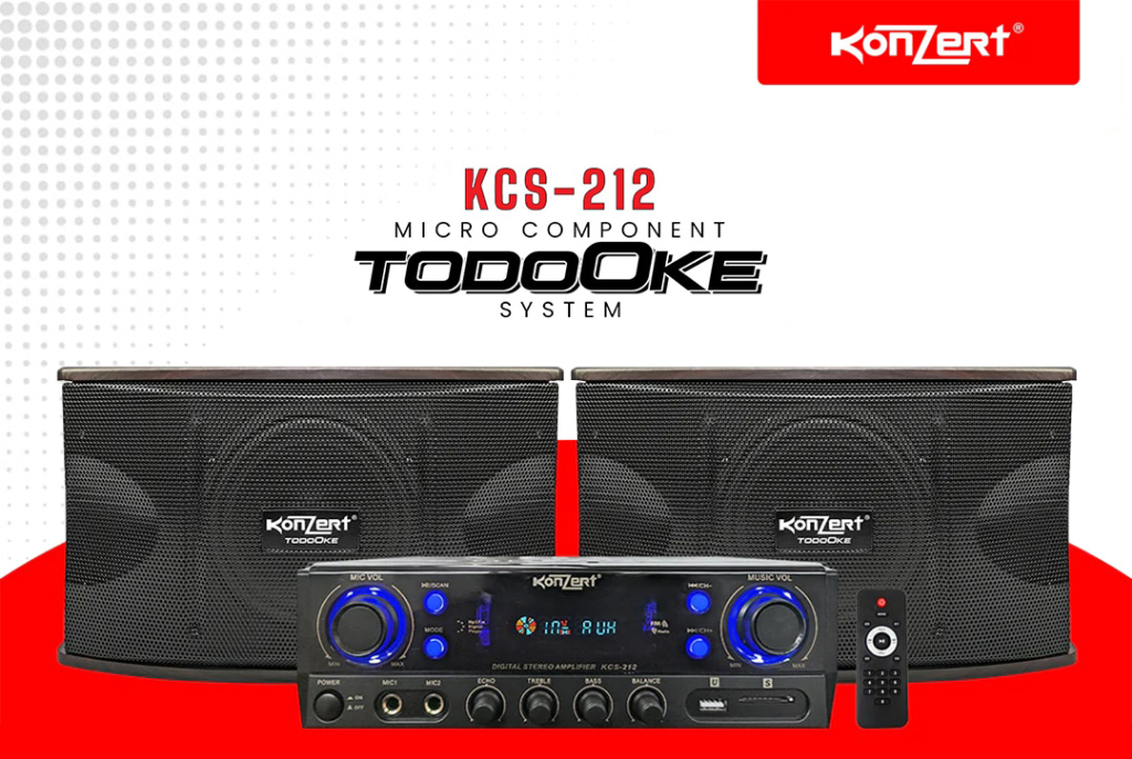 Konzert TodoOke KCS-212 1800W 6" 2-Way Woofer Micro Component Karaoke ...