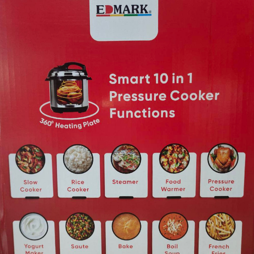 Edmark Smart 10N1 Pressure Cooker Functions+Electric Chopper+ Cleaver ...