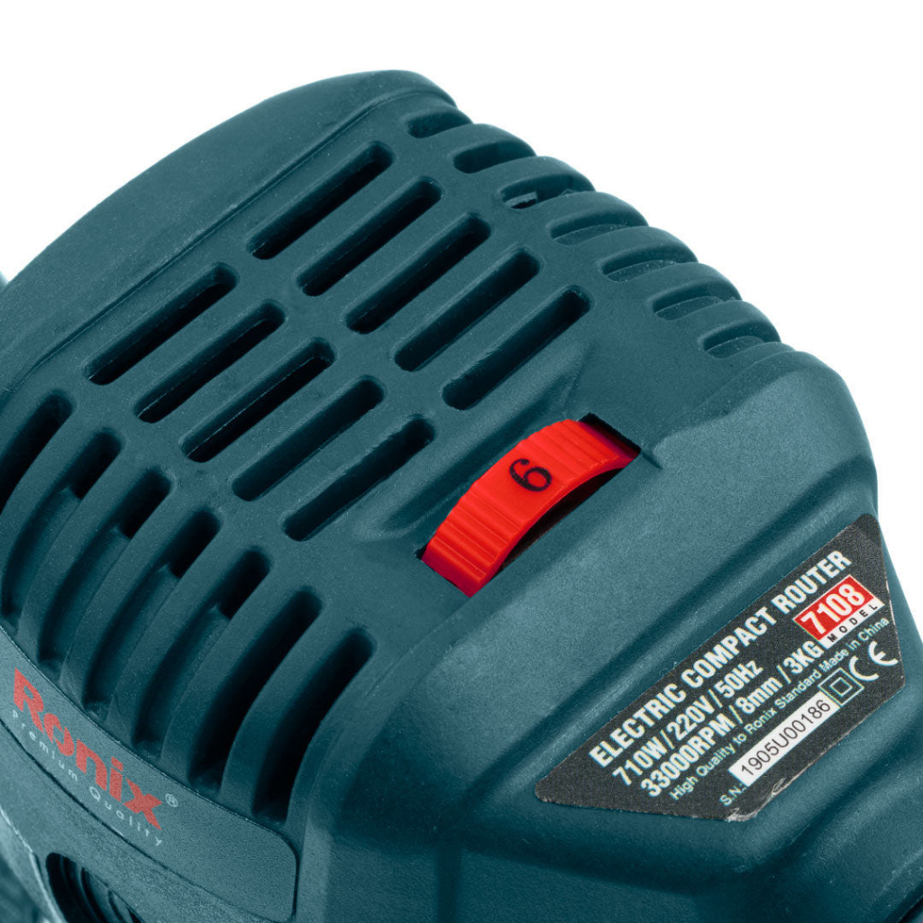Ronix 7108 Electric Router 710W 13,000-33,000 RPM with 6mm & 8mm Collet ...