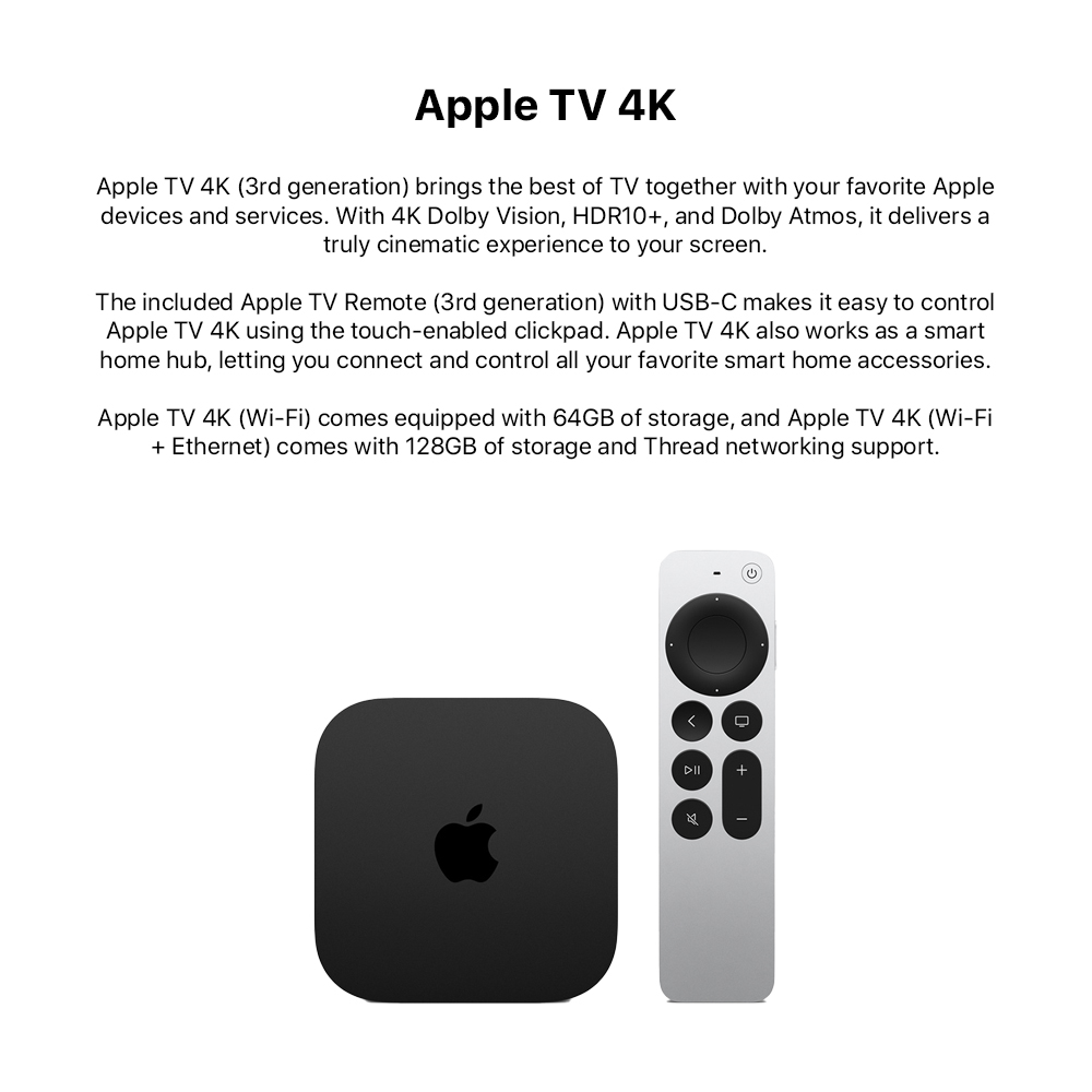 Apple TV 4K Remote 3rd Gen (64GB, 128GB) | Shopee Philippines