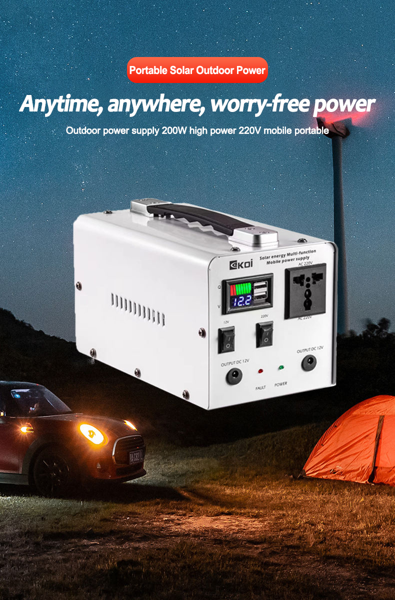 220V Solar Power Station 200W Portable Mobile Power 78000mAh Large ...
