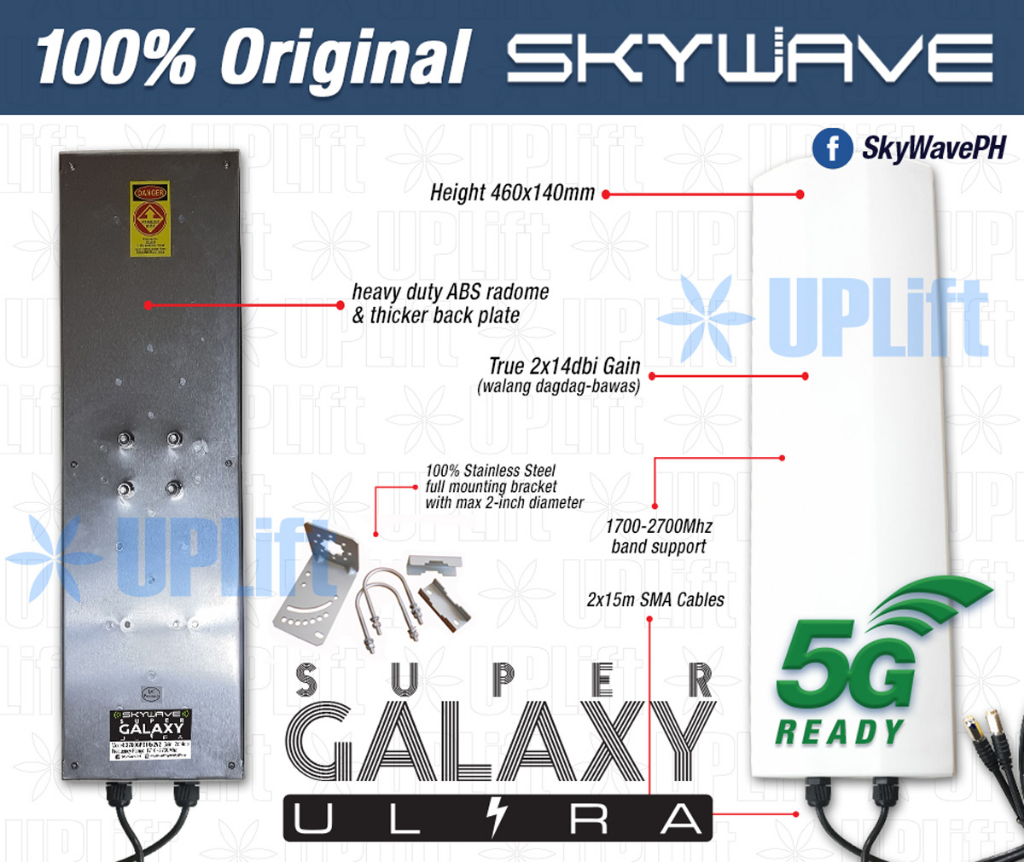 SkyWave Super Galaxy Ultra Hybrid Antenna New Model 1700-2700Mhz 5G ...