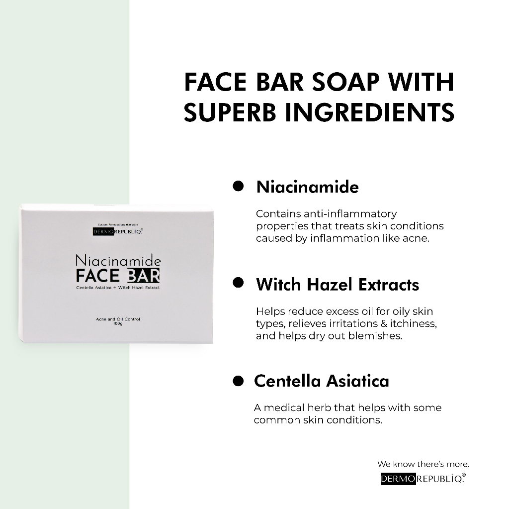 Dermorepubliq Niacinamide Clarifying Face Bar Soap - 100 G and 135 G ...