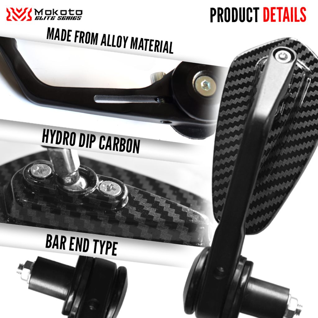 MOKOTO ELITE SERIES SMOKE TINT BAR END SIDE MIRROR MOTO-ES-7375 GECKO ...