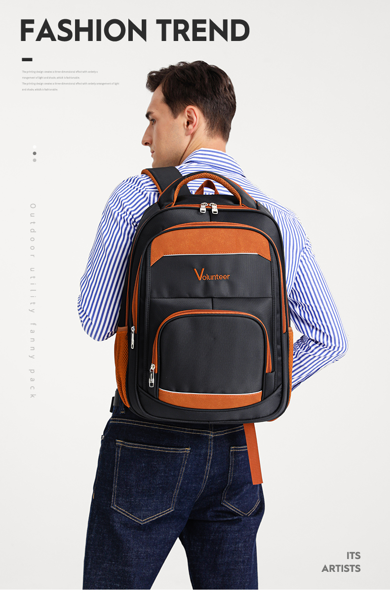 VOLUNTEER BAG Mens Business Bag Large Anti-theft Laptop Backpack For ...