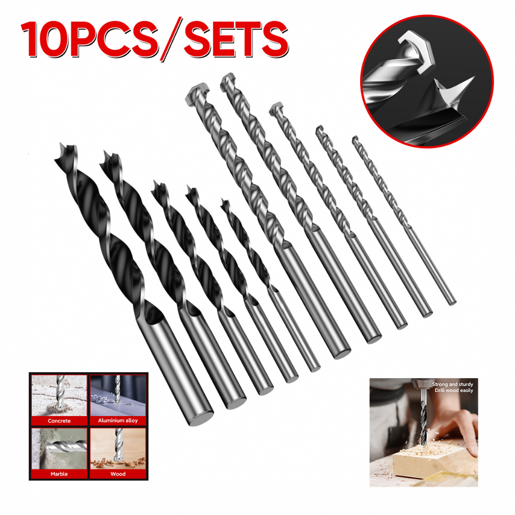 Mitsushi Drill Bits Set Triangle Drill Bit Woodworking Hole Drilling ...