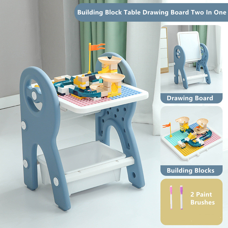 Little Buddy Building Block Table Children Drawing Board Educational Toys for Kids Large Surface ...