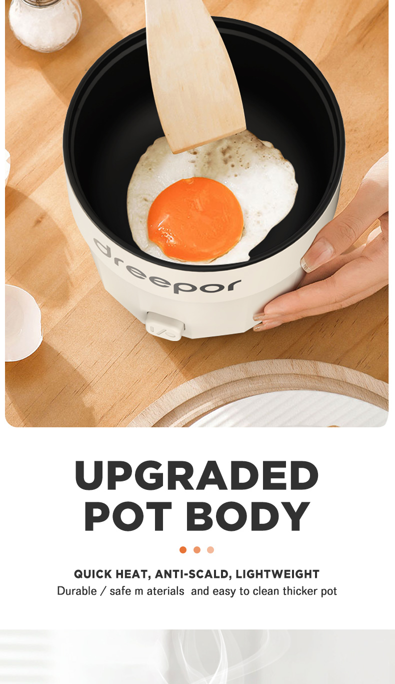 Dreepor 2L Electric Cooker Mini Rice Cooker Small Multi Cooker Electric ...