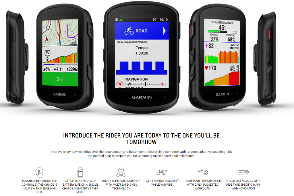 Garmin Edge 840 Solar, Cycling, GPS Bike Computer for Bikers, Black ...