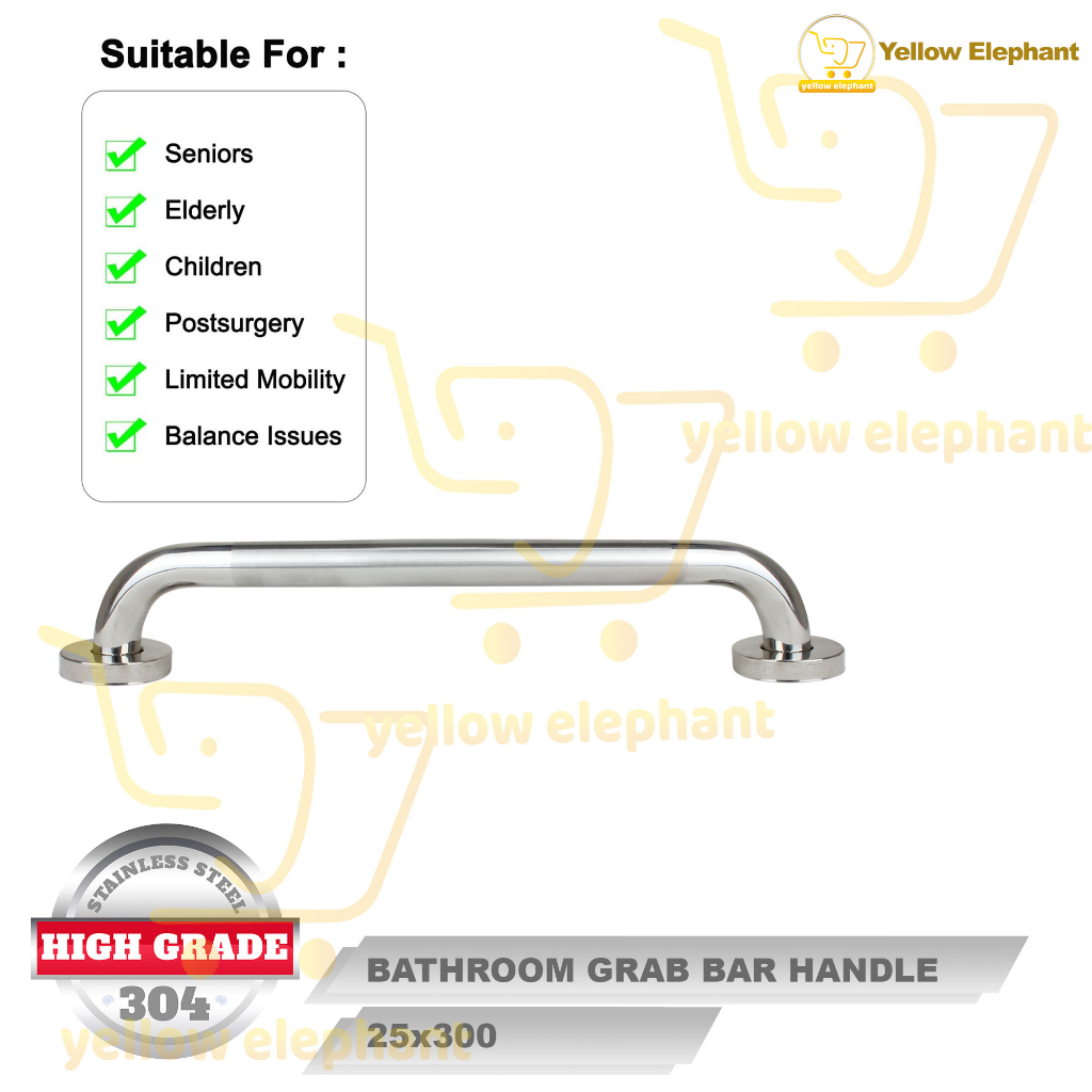 Grab Bar Handrail Stainless Steel 304 / PWD Handle Balance Bar Anti ...
