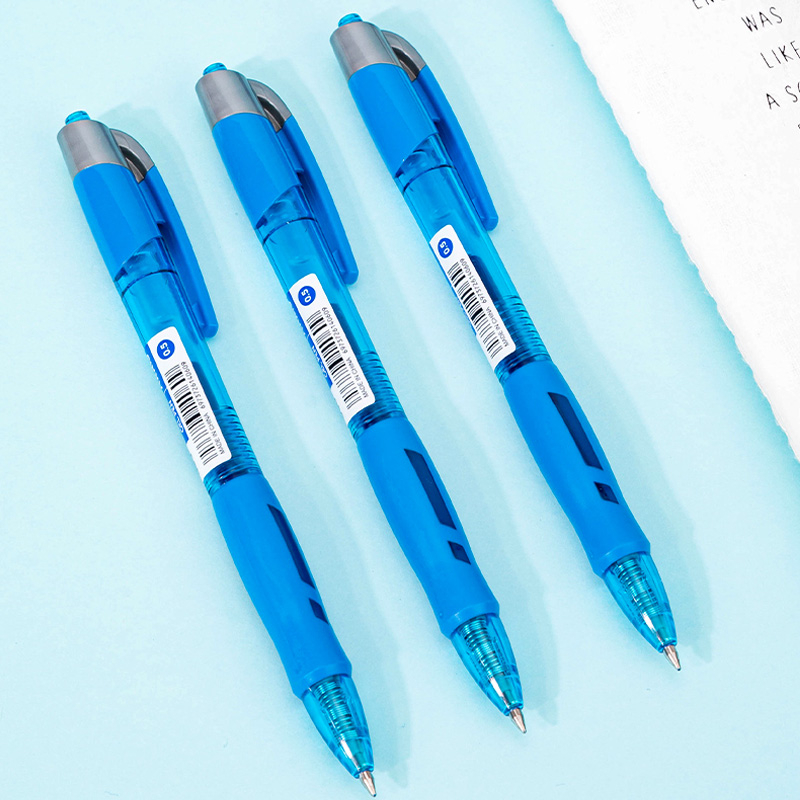 Deli Press Ballpen Gel Pen 0.5mm Black/Blue Ink Sign Writing Pen School ...