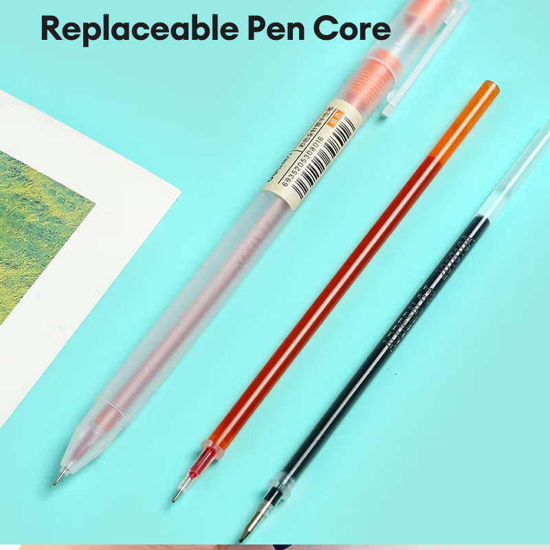 Deli Gel Pen Ballpen Black 0.5mm Tip Transparent Frosted Color Gel Pen ...