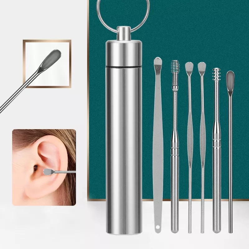 6 in 1 Portable Ear Cleaner Set, Earpick Ear Wax Remover Ear Curette ...