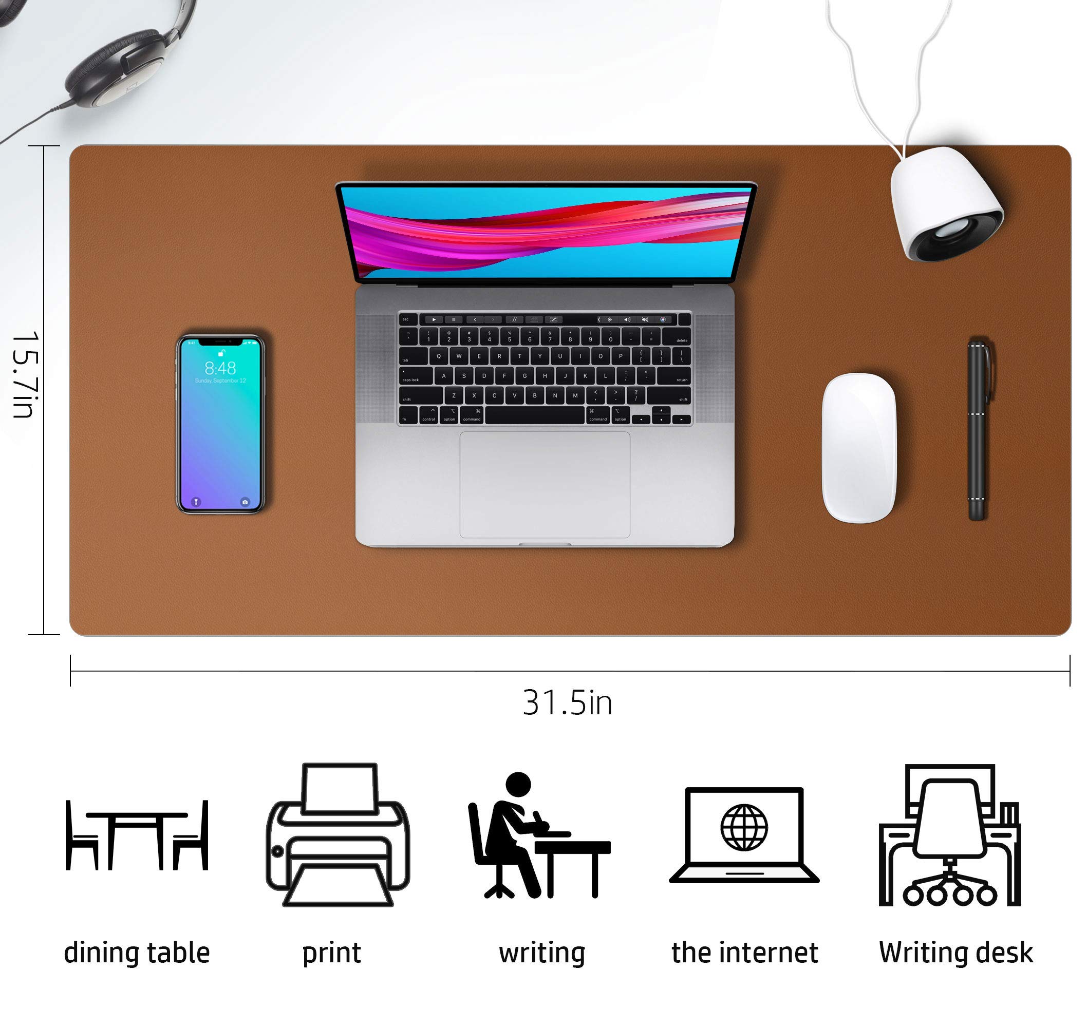 Double-Sided Mouse Pad Extended Gaming PU Mouse Pad Large, Waterproof ...