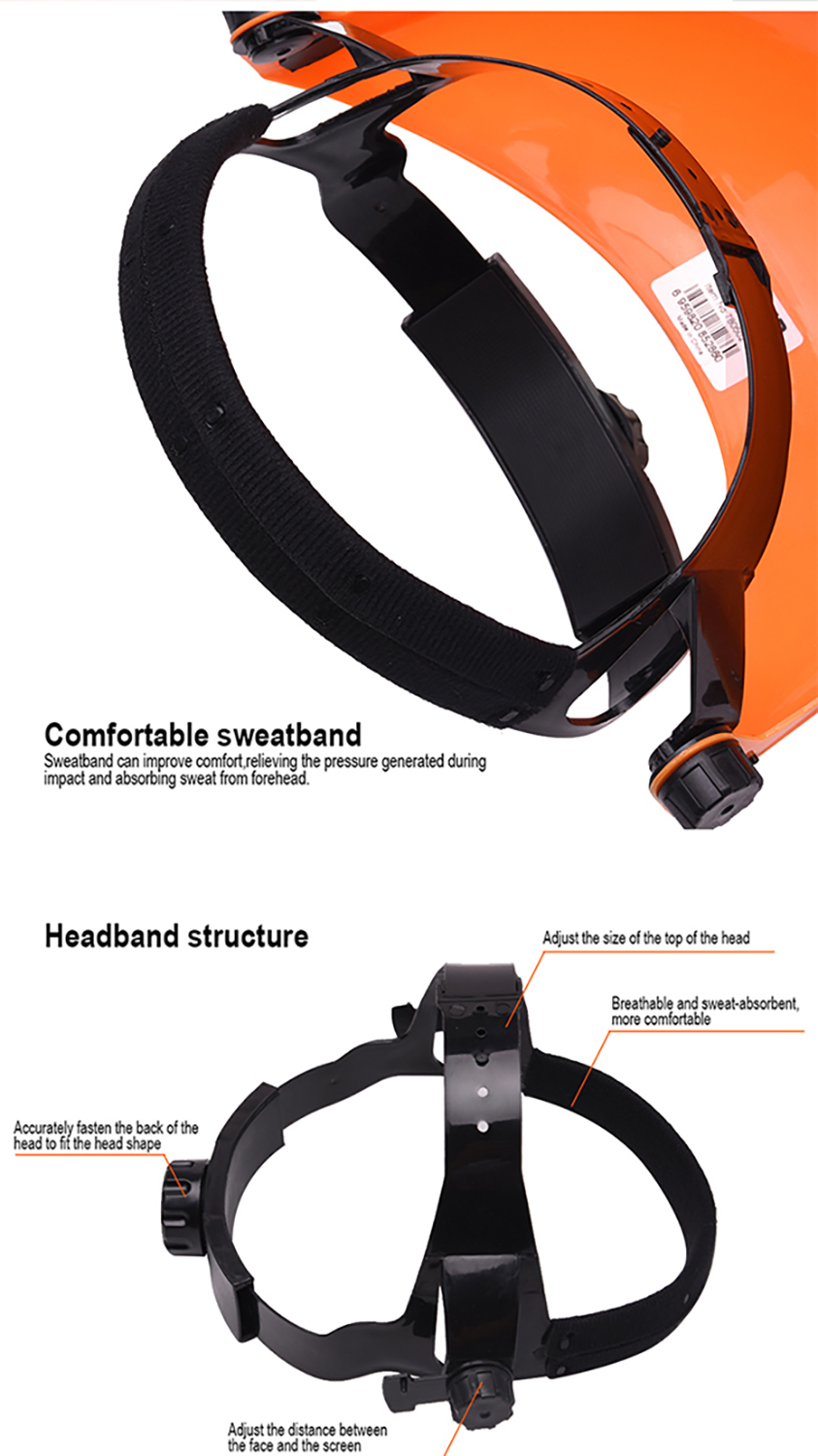 Harden 780502 275mm Face Shield PP Plastic Full Face Protect Shield With Tightness Adjustment ...