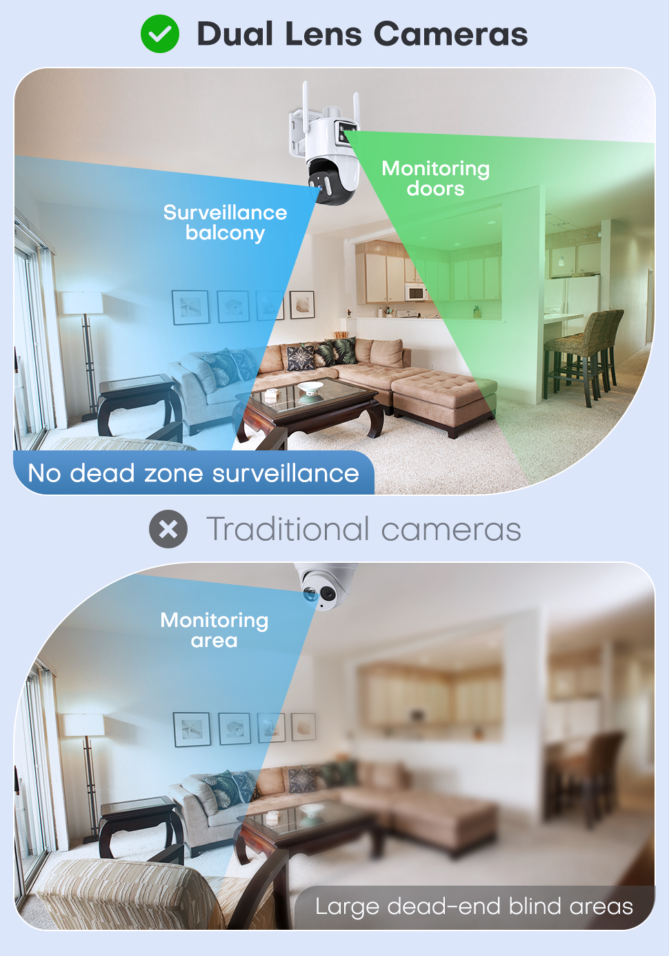 V380 BP3 CCTV Camera Wireless Outdoor 1080P Dual Lens Security IP ...