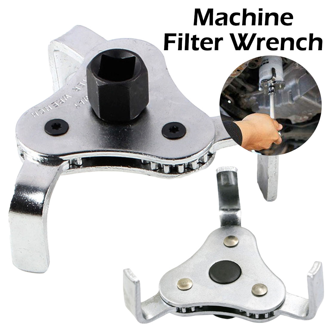 Universal Auto Oil Filter Wrench Car Repair Tools Adjustable 3 Jaw ...