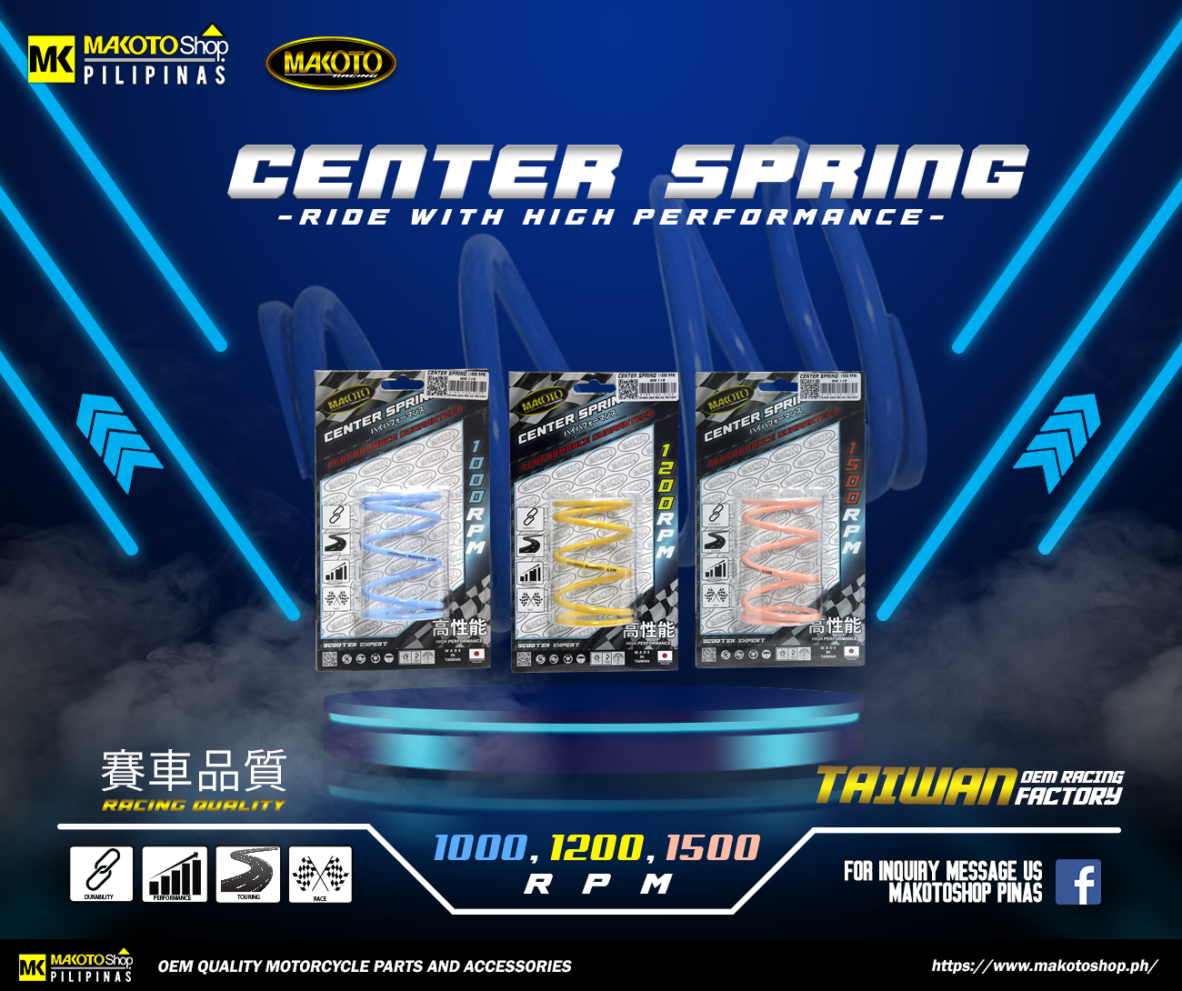 Makoto Racing Center Spring 1000 / 1200 / 1500 RPM | Shopee Philippines