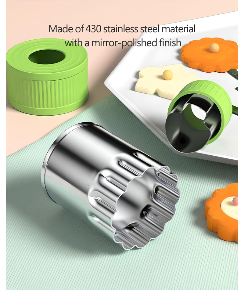 9pcs Fruit Vegetable Cookie Sandwich Cutter Shaper Molder (BLW, Food ...