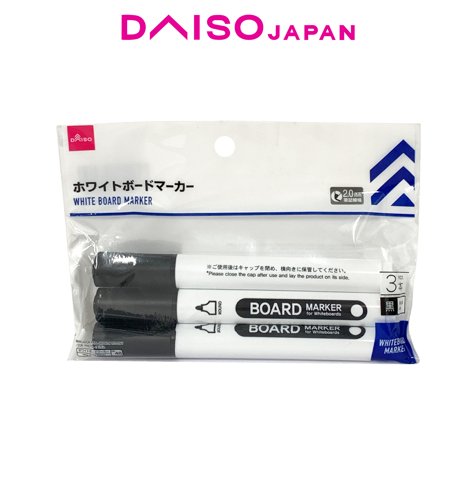 Daiso Black Round-Tip Whiteboard Markers (3 pieces) | Shopee Philippines