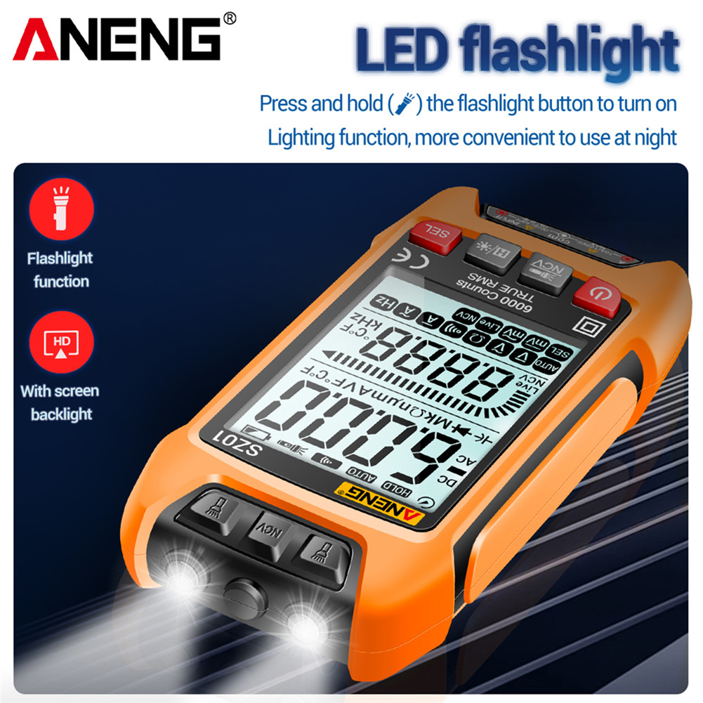 ANENG SZ01/SZ02 6000 Counts LED Portable Auto Range NCV DC AC Voltage ...