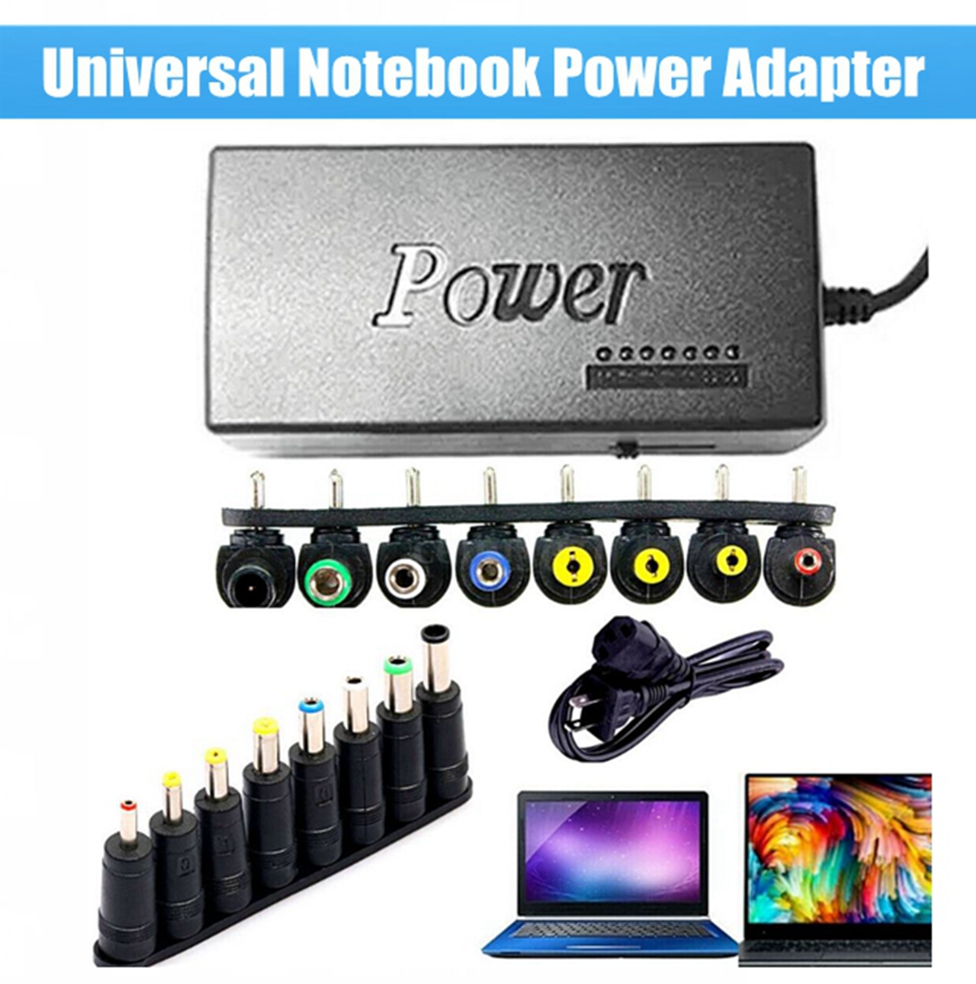 96W 8 in 1 Universal Laptop Charger Notebook Power Adapter | Shopee ...