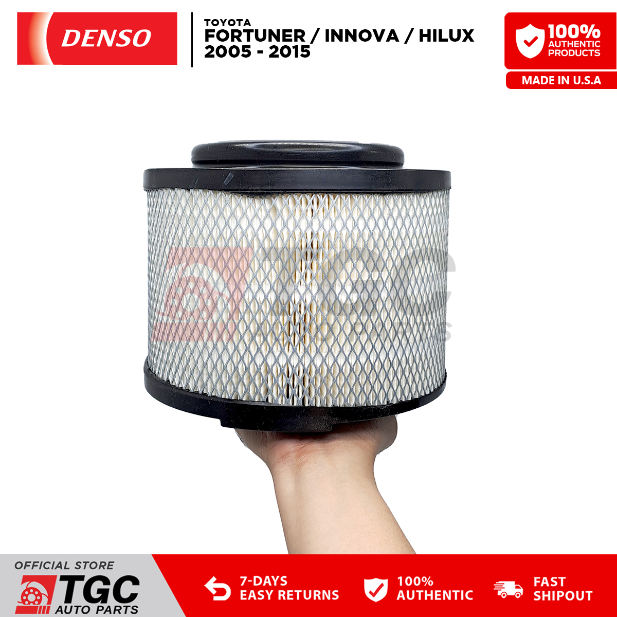 Denso Air Filter / Air Cleaner for Toyota Fortuner Innova Hilux 2005 ...