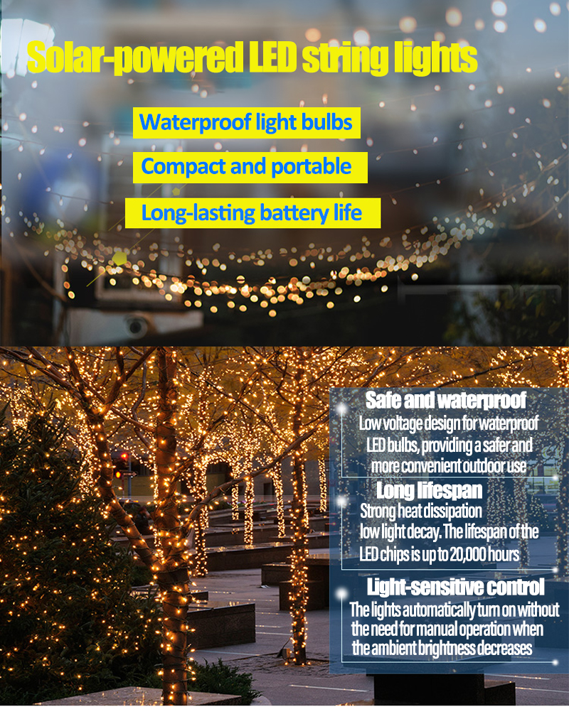 22M 200L 10M 100L Solar christmas lights solar light outdoor waterproof ...