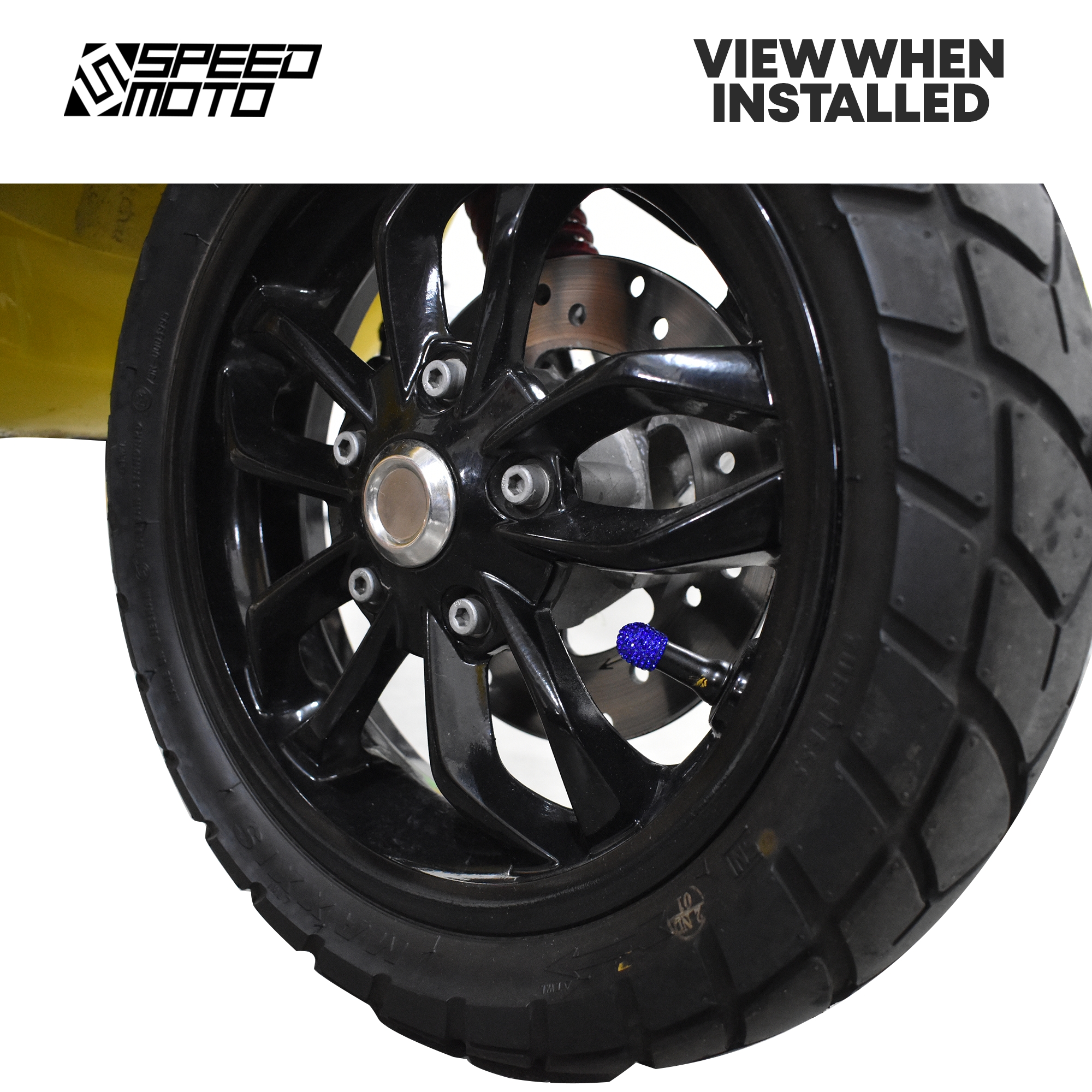 UNIVERSAL DIAMOND STYLE TIRE VALVE/PITO CAP 8917 FOR MOTORCYCLES AND ...