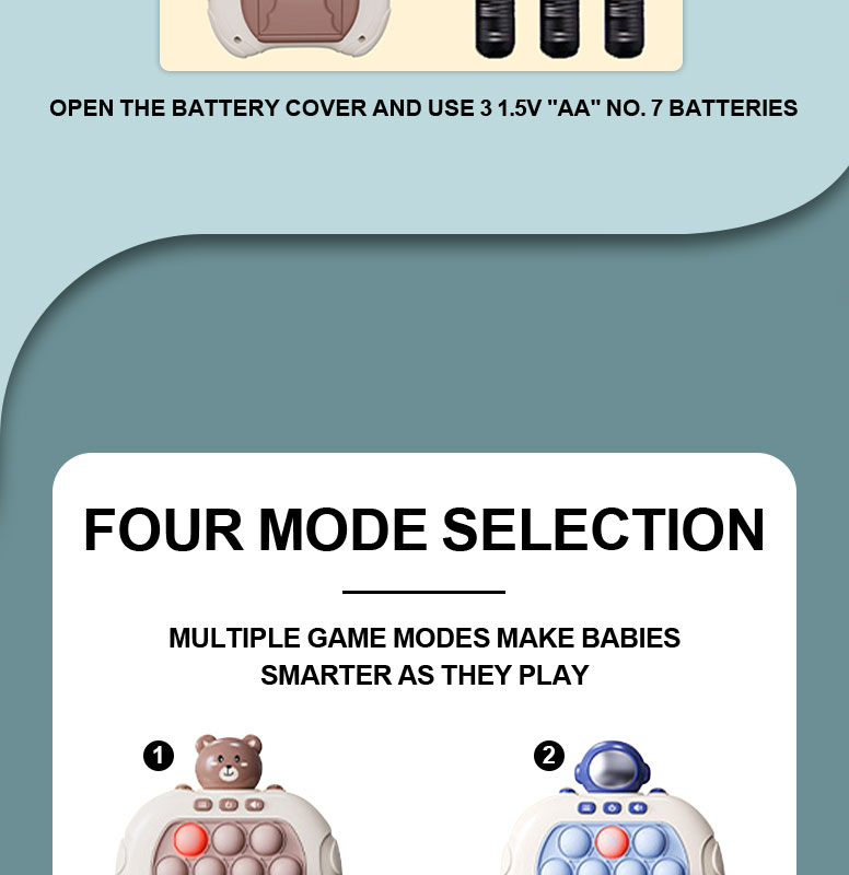 4 Modes Bubble Pops Ball Pop Fidget Toy Simple Dimple Squishy Squeeze ...