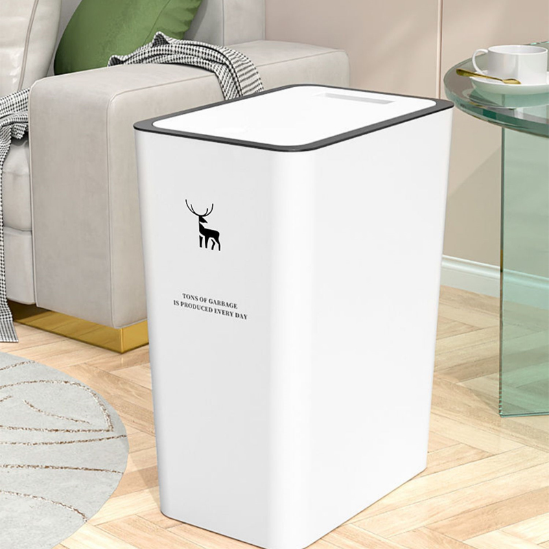 CHIT 15L Trash Can Big Capacity Press The Cap Design Kitchen Bathroom ...