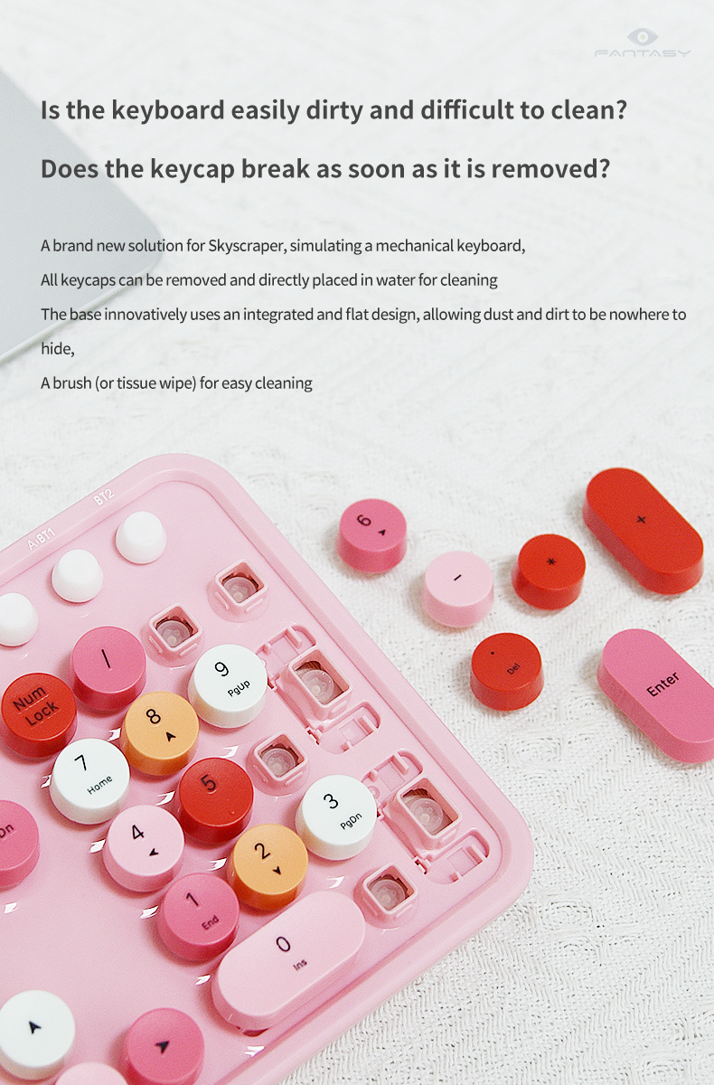 MOFii Sweet DM Wireless Bluetooth Dual-mode Office Keyboard and Mouse ...