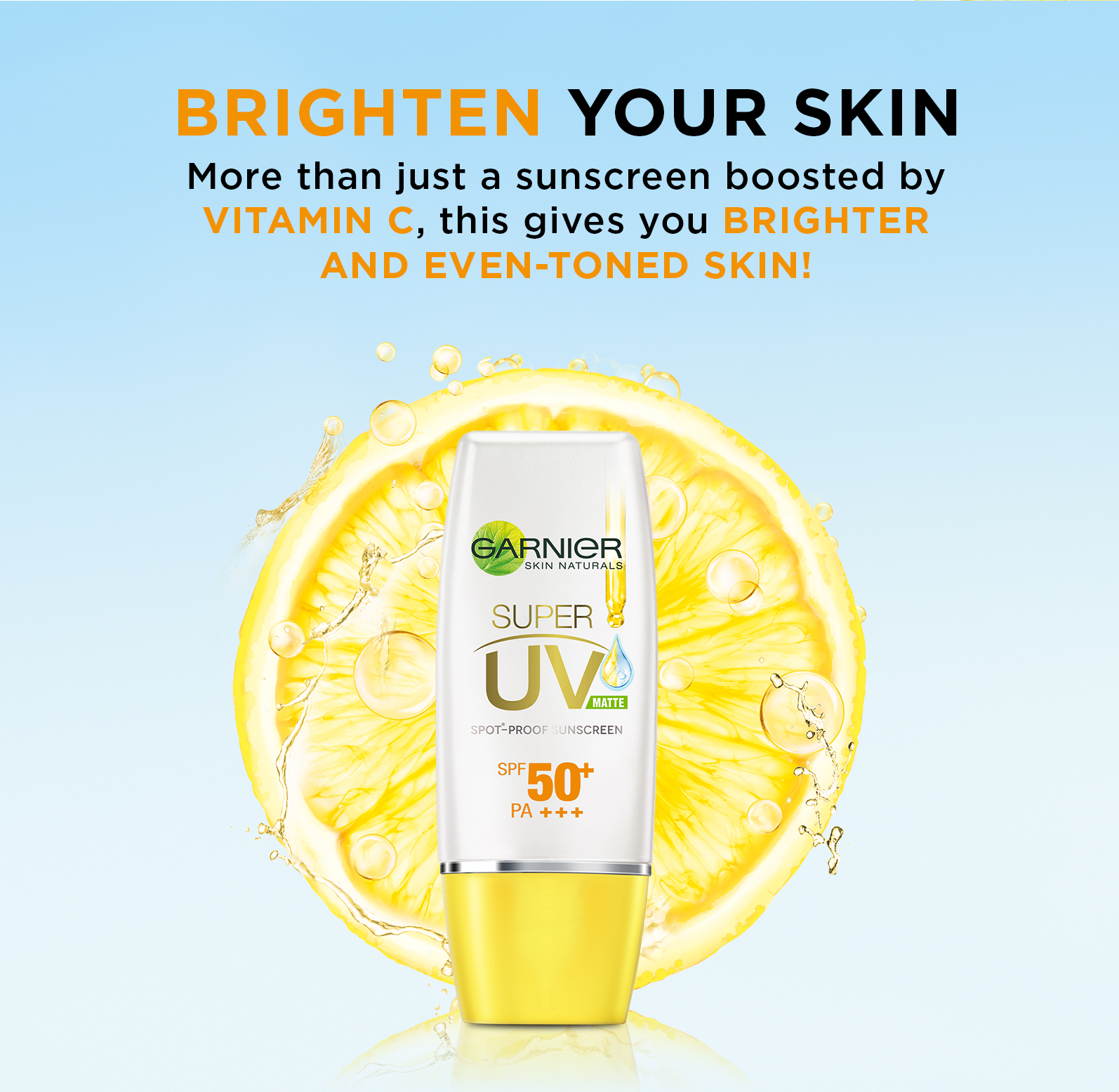Garnier Super UV Matte Finish Sunscreen (30ml) w/ Vitamin C & SPF50 ...