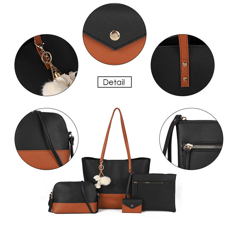 AFKOMST Fashion Classic Women Three-Piece Bag Large Capacity Tote Set ...
