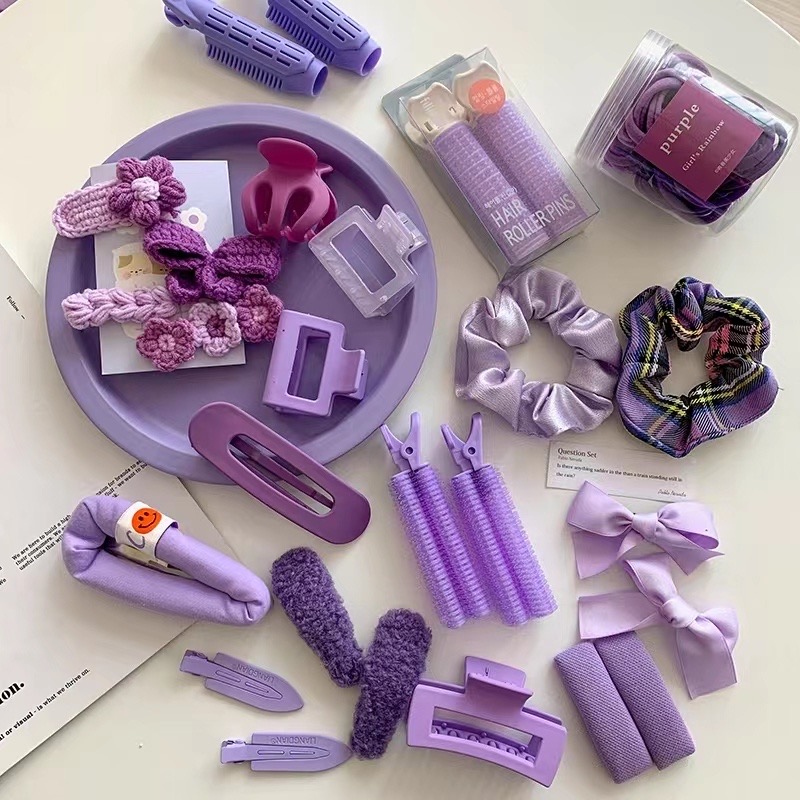 Purple Hair Accessories Hair Clips hair tie Purple Ponytail for Women ...