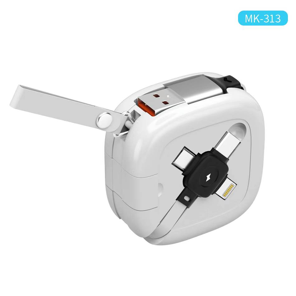 BISEN MK313 3in1 Square Retractable Charging Data Cable With Bracket ...