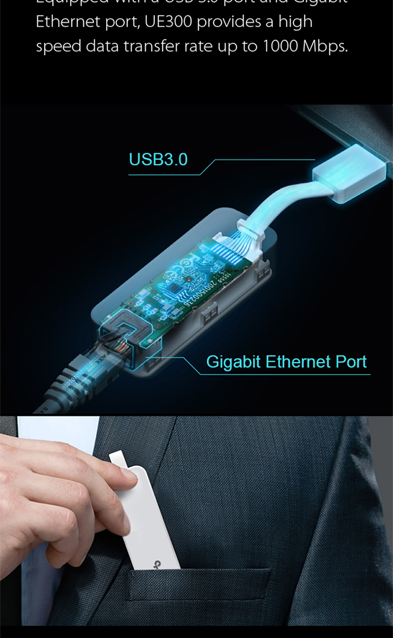 TP-Link | UE300 | USB 3.0 | Gigabit | Ethernet | Network | Adapter | USB | LAN | Fast Data ...