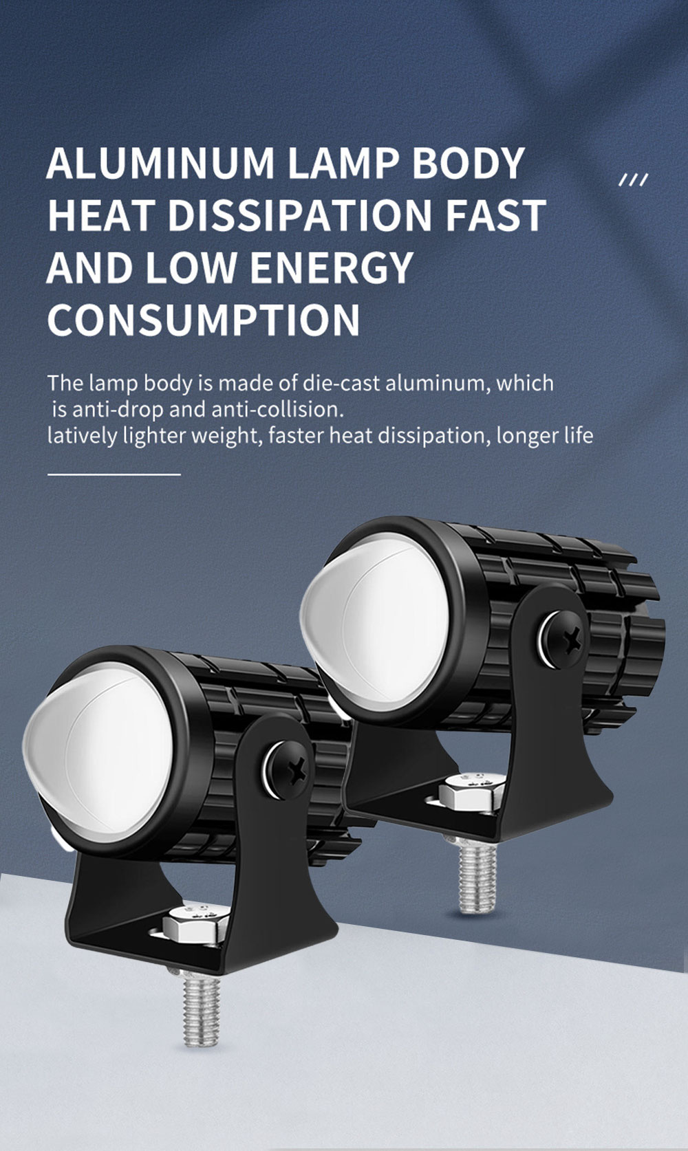 Hotspeed Mini Driving Light 4 Modes Led Headlight For Motorcycle 60w