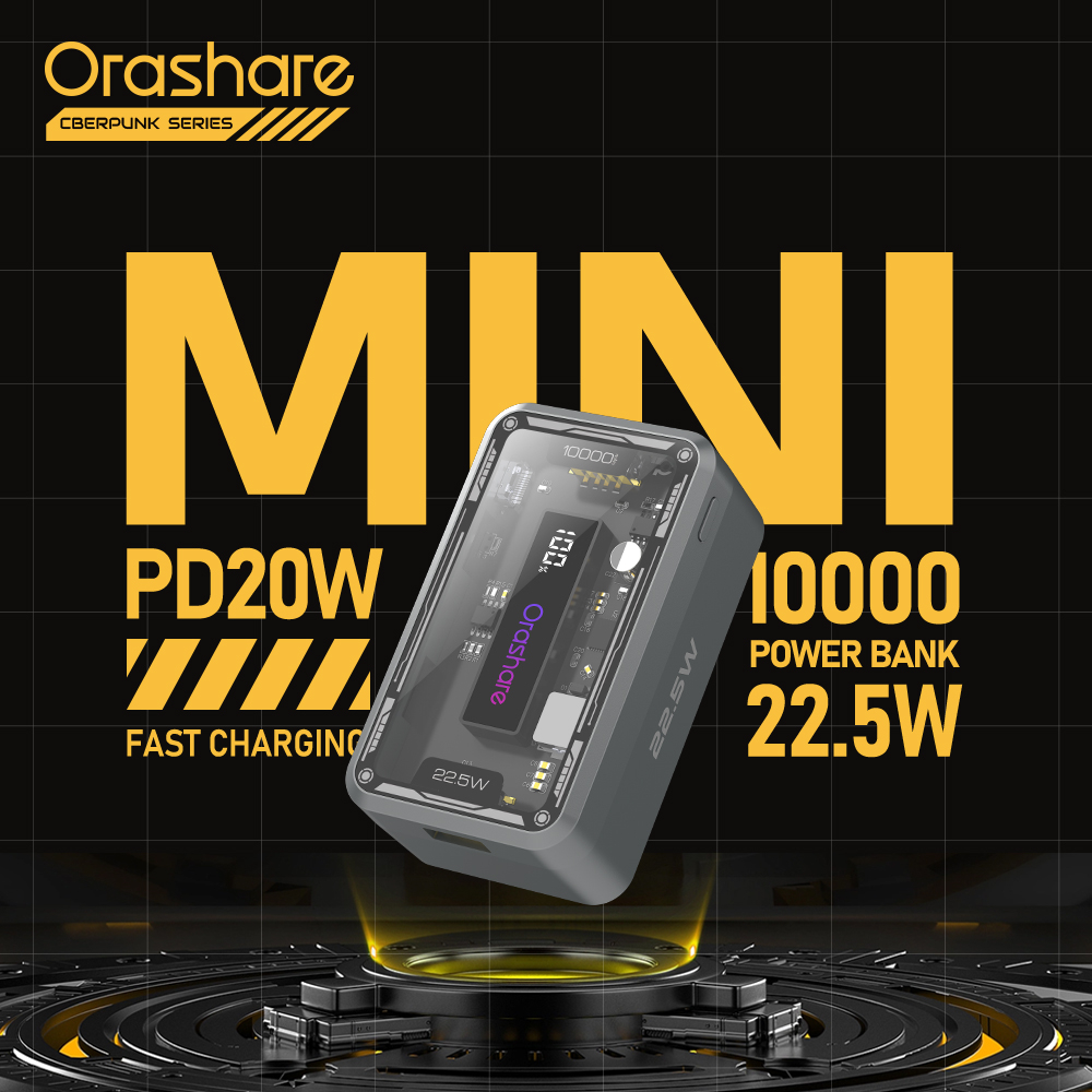 Orashare OT10M 10000mAh PD20W Mini Powerbank Transparent Portable Fast ...