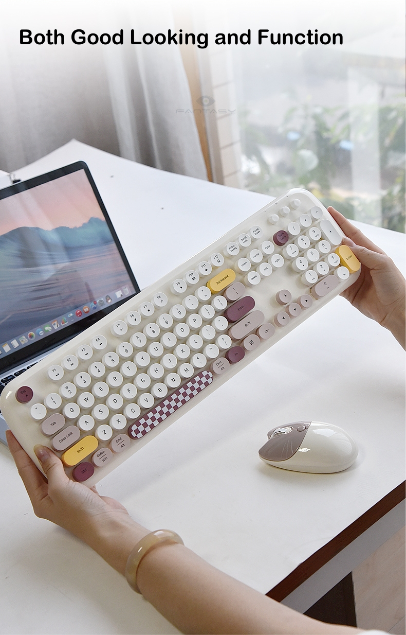 MOFII GEEZER Zero Cute Fashion 2.4G Wireless Keyboard and Mouse Combo ...