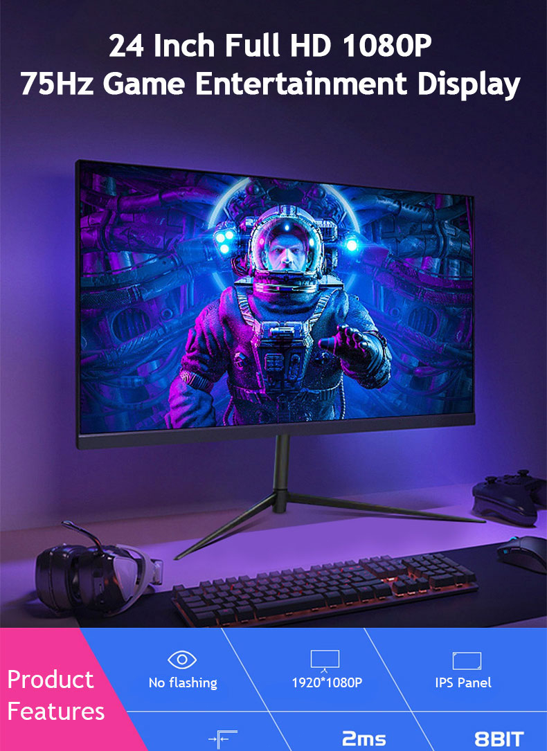 VOVOVA IPS FHD Curved Monitor Brand Gaming Monitor 19/22/24/27 inch ...